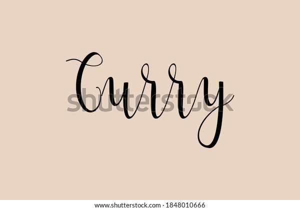 Curry Handwritten Font Typography Text Food Stock Vector (Royalty Free ...