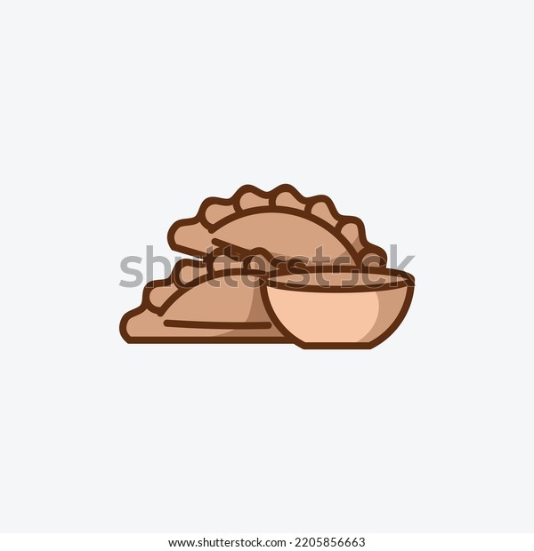 Curry Puff Brown Color Simple Clean Stock Vector (Royalty Free ...