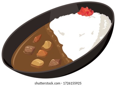 Curry Rice Vector Illustration Stock Vector (Royalty Free) 1726155925 ...