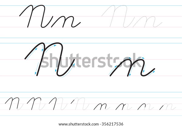 Cursive Letters Learning Write Nn Stock Vector (Royalty Free) 356217536