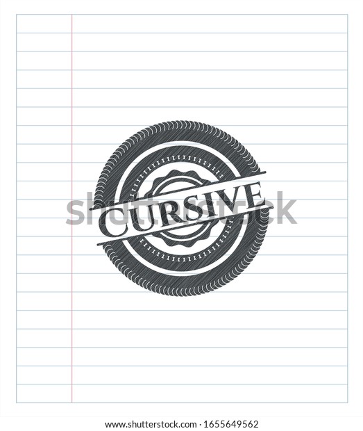 Cursive Pencil Draw Vector Illustration Detailed Stock Vector (Royalty ...