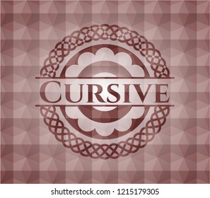 Cursive Red Seamless Emblem Geometric Pattern Stock Vector (Royalty ...