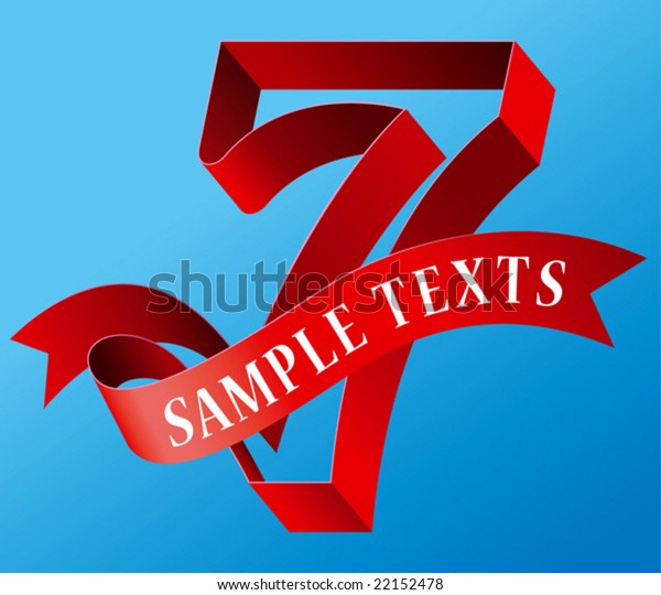 Cursive Ribbon Formed Bold Number Seven Stock Vector (Royalty Free ...