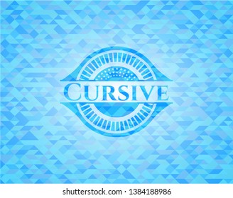 Cursive Sky Blue Mosaic Emblem Stock Vector (Royalty Free) 1384188986 ...