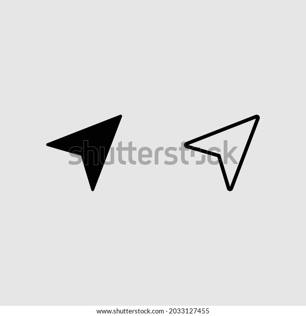 Cursor Fill Outline Icon Set Isolated Stock Vector (Royalty Free ...
