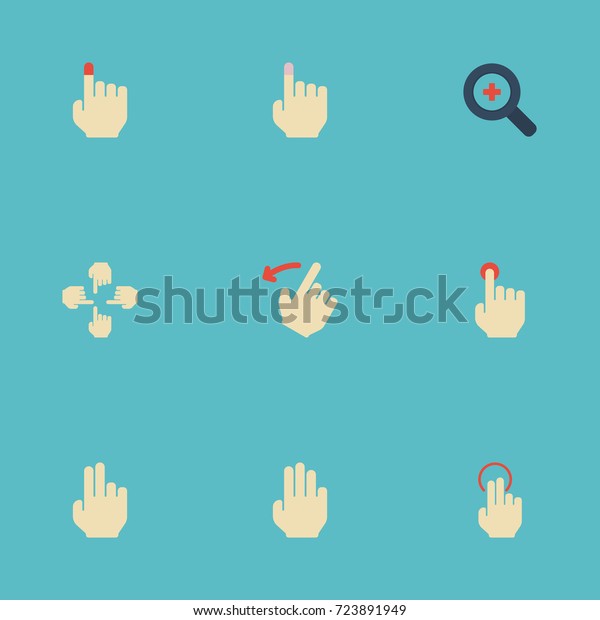 Cursors Hand Icons Set Hold Rearward: vector de stock (libre de ...