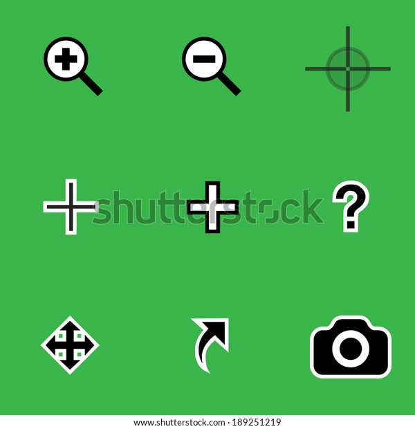 Cursors Icons Set Magnifier Camera Vector Stock Vector (Royalty Free ...