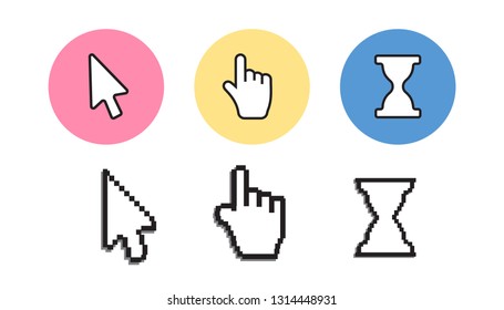Cursors Long Shadows Smooth Pixel Cursors Stock Vector (Royalty Free ...