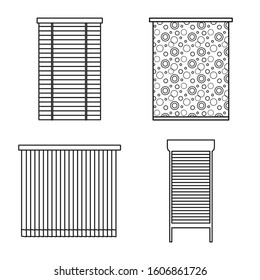 Curtain Shutters Vector Line Icon Setvector Stock Vector (Royalty Free ...