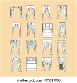 Curtains Interior Design Sketch Stock Vector (Royalty Free) 403817008 ...
