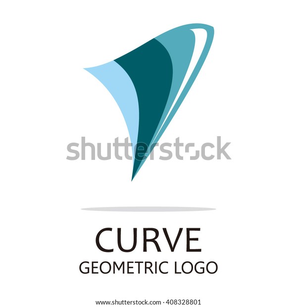 Curve Blue Geometric Abstract Vector Logo Stock Vector (Royalty Free ...