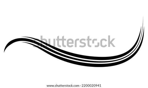 Curve Graceful Line Wavy Wave Calligraphic Stock Vector (Royalty Free ...