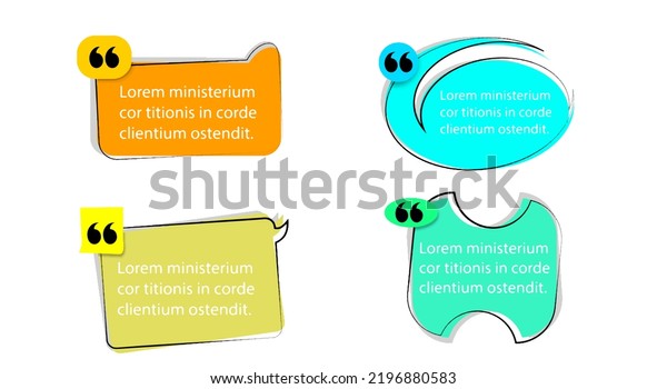 Curve Shape Quotes Template Four Colors Stock Vector (Royalty Free ...
