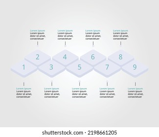 Curve Square Chart Timeline Template Infographic Stock Vector (Royalty ...
