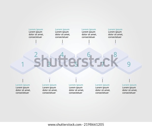 Curve Square Chart Timeline Template Infographic Stock Vector (Royalty ...