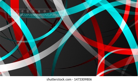 Curved Abstract Design Background Concept Dark Stock Vector (Royalty ...