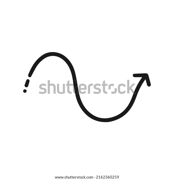 Curved Arrow Pointing Side Arrow Symbol Stock Vector (Royalty Free ...