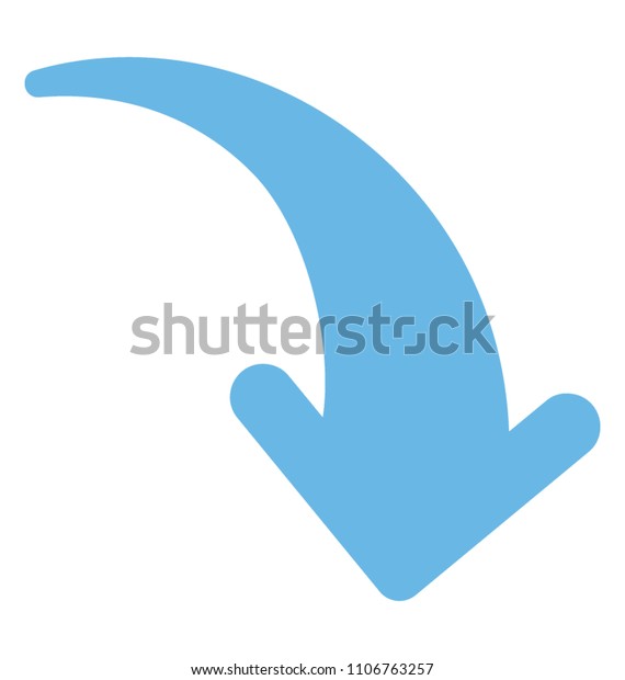 Curved Arrow Showing Down Indication Direction Stock Vector (Royalty ...