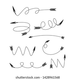 Curved Arrows Bend Bows Element Set Stock Vector (Royalty Free ...