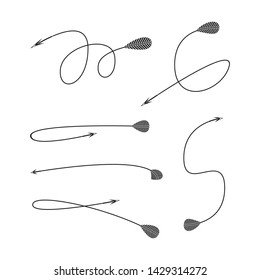 Curved Arrows Bend Bows Element Set Stock Vector (Royalty Free ...