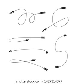 Curved Bow Arrows Vector Set Stock Vector (Royalty Free) 1422883034