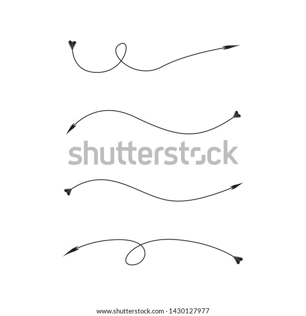 curved arrows and bend bows element set - Stock Image - Everypixel