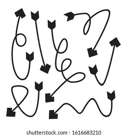 Curved Arrows Bow Vector Set Stock Vector (Royalty Free) 1616683210 ...