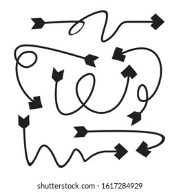 Curved Arrows Bow Vector Set Stock Vector (Royalty Free) 1617284929 ...