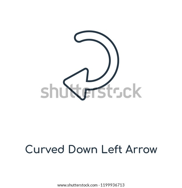 Curved Down Left Arrow Concept Line Stock Vector (Royalty Free ...