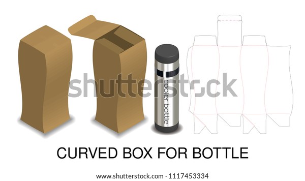 Curved Hard Paper Box Bottle Packaging Stock Vector (Royalty Free ...