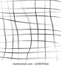 Curved Horizontal Vertical Random Lines Monochrome Stock Vector ...