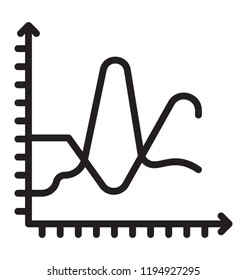 Curved Line Graph Frequency Polygon Icon Stock Vector (Royalty Free ...