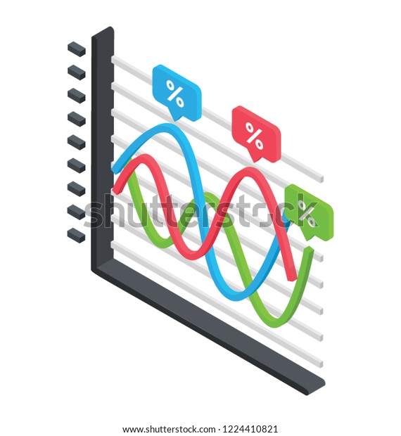 Curved Line On Graph Paper Showing: vector de stock (libre de regalías ...