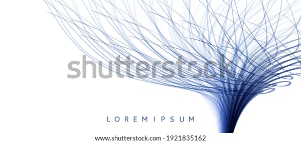 Curved Lines Perspective Effect Optical Fiber Stock Vector (Royalty ...