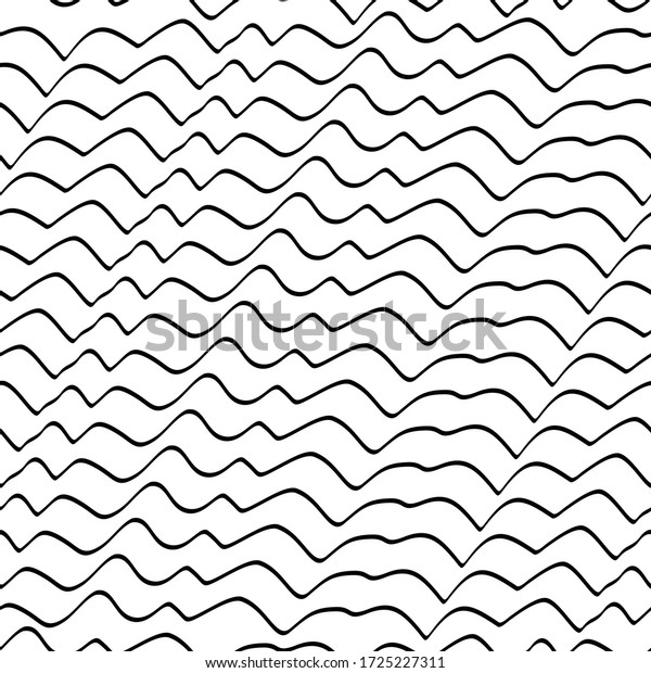 Curved Lines Seamless Pattern Jagged Stripes Stock Vector (Royalty Free ...