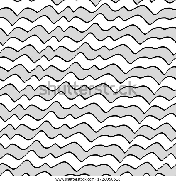 Curved Lines Seamless Pattern Jagged Stripes Stock Vector (Royalty Free ...