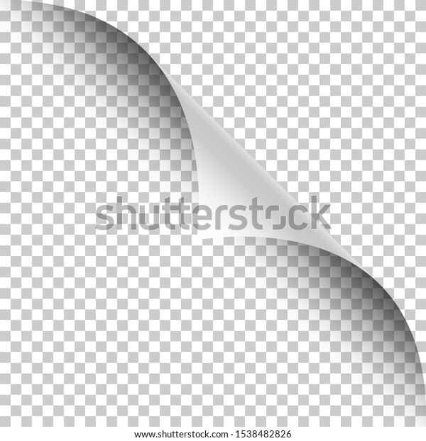 Curved Page Corner Shadow On Transparent Stock Vector (Royalty Free ...