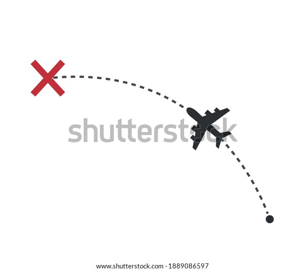 Curved Path Airplane Flight Position Sign Stock Vector (Royalty Free ...