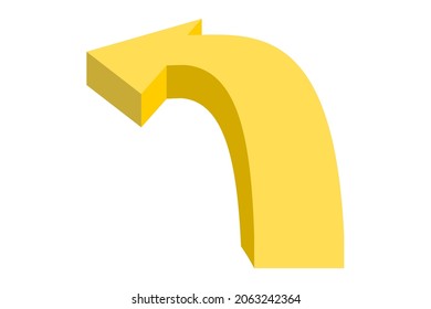 Curved Raised Arrow Pointing Left Stock Vector (Royalty Free ...