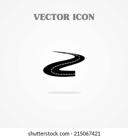 Curved Road Icon Stock Vector (Royalty Free) 215067421 | Shutterstock