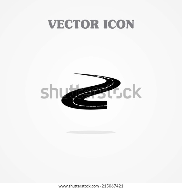 Curved Road Icon Stock Vector (Royalty Free) 215067421 | Shutterstock