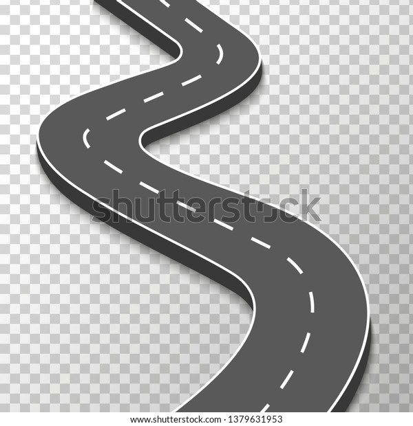 Curved Road Vector Illustration Stock Vector (Royalty Free) 1379631953