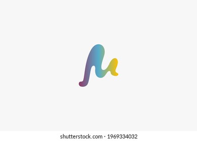 Curved Rounded Letter M Logo Gradient Stock Vector (Royalty Free ...