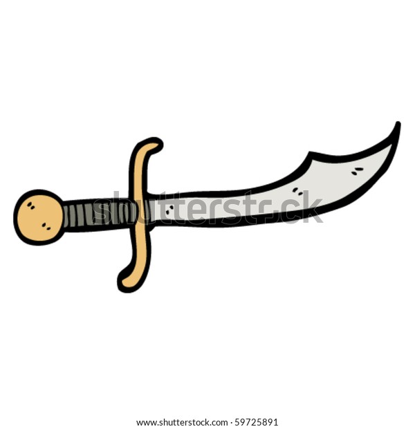 Curved Sword Cartoon Stock Vector (Royalty Free) 59725891
