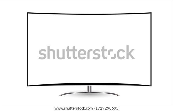 Curved Tv 4k Flat Screen Lcd Stock Vector (Royalty Free) 1729298695 ...