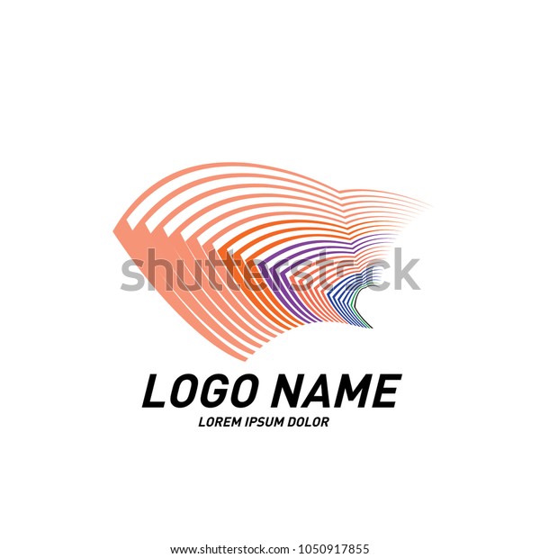 Curvy Stripes Simple Logo Design Stock Vector (Royalty Free) 1050917855