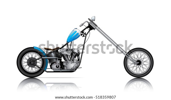 Custom Blue Long Chopper Stock Vector (Royalty Free) 518359807