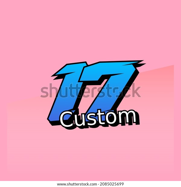 Custom Design Racing Number Seventeen Stock Vector (Royalty Free ...