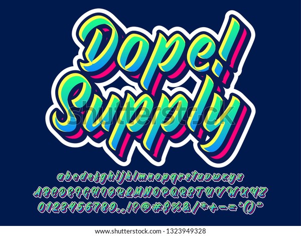 Custom Dope Lettering Font Graffiti Effect Stock Vector Royalty Free 1323949328