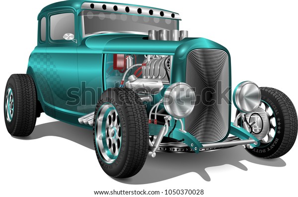 Custom Hot Rod Detailed Isolated Stock Vector (Royalty Free) 1050370028 ...